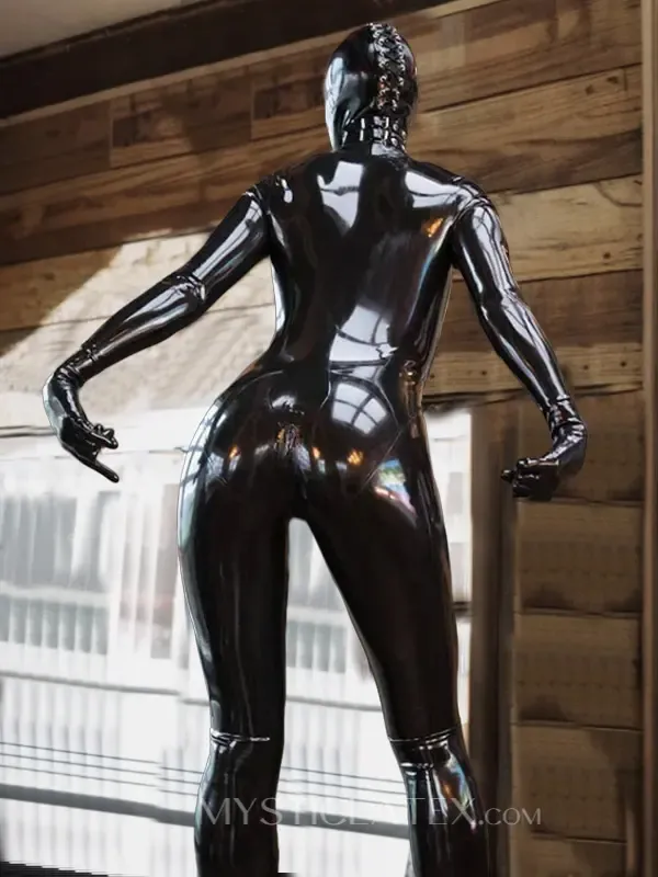 Full Body Head Cover Breathing Holes Latex Catsuit | MysticLatex